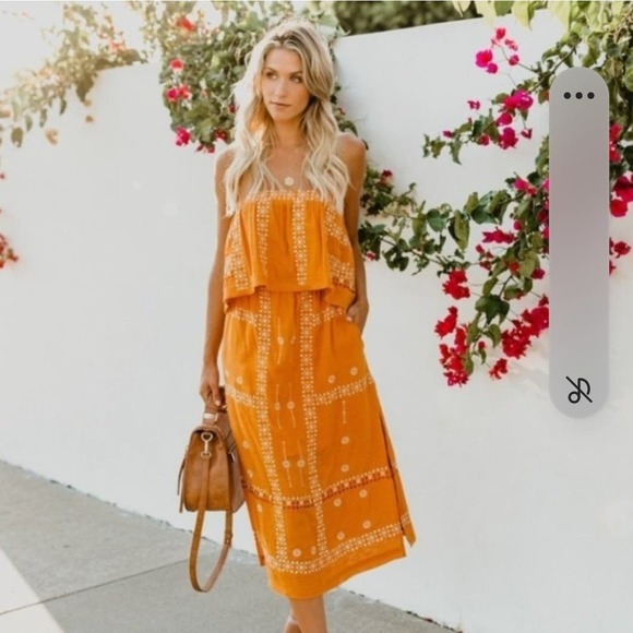 Fate | Dresses | Fate Womens Medium Mustard Yellow Strapless Ruffle ...